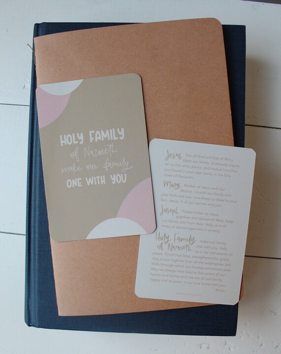 Holy Family Prayer Card Holy Family Holy Card Jesus Mary | Etsy