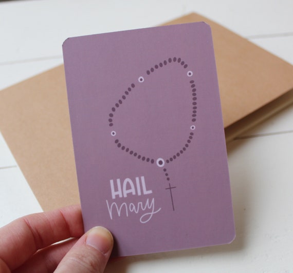 Hail Mary Prayer Card Catholic Childrens Prayer Card | Etsy