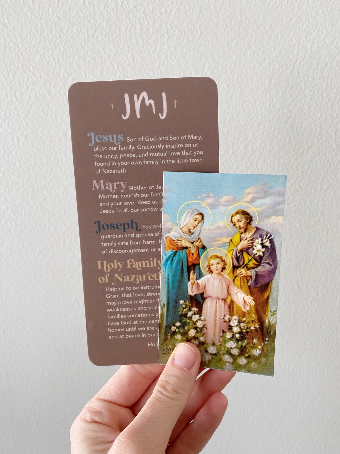 Holy Family Prayer Card Holy Family Holy Card Jesus Mary - Etsy
