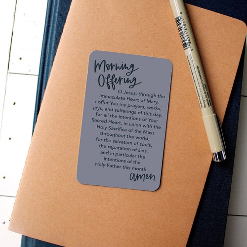 The Morning Offering Morning Prayer Catholic Prayer Card - Etsy