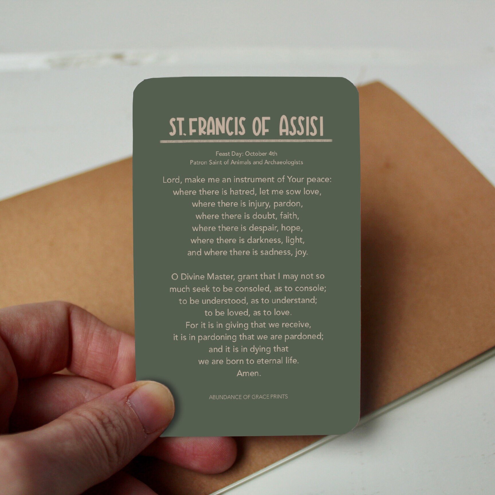 St. Francis of Assisi Prayer Card Holy Card Catholic Saint - Etsy