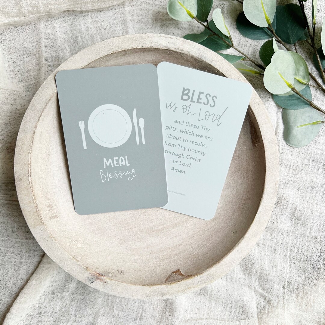 Grace Before Meals Prayer Card Catholic Childrens Prayer Card Catholic ...