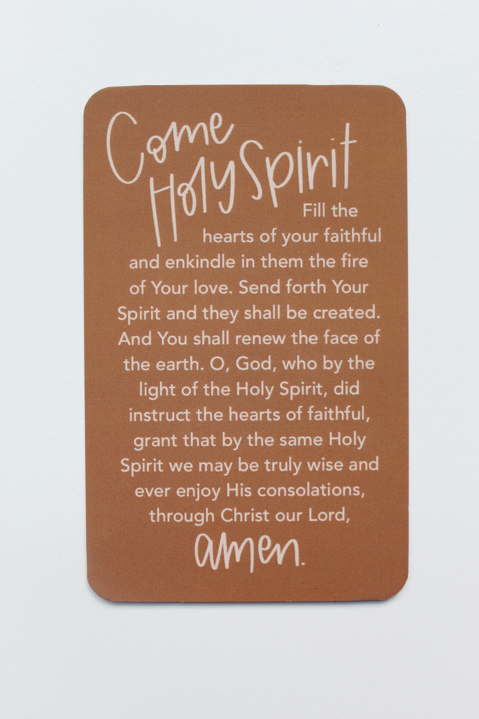 Come Holy Spirit Holy Spirit Prayer Catholic Prayer Card - Etsy