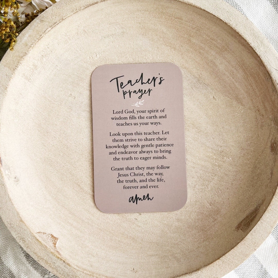 Teacher's Prayer Prayer Card - Catholic - Prayer Card - Catholic ...