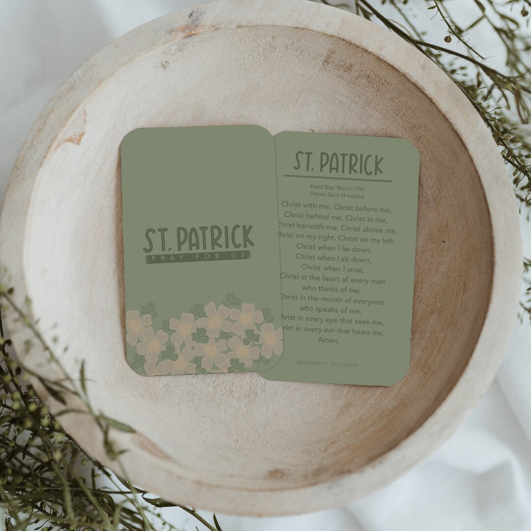 St. Patrick Prayer Card - St. Patrick’s Day - St. Patrick’s Breastplate ...