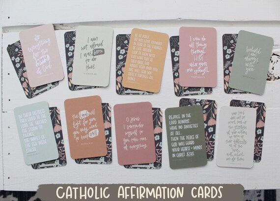 Catholic Affirmation Cards Catholic Prayer Card Christian - Etsy