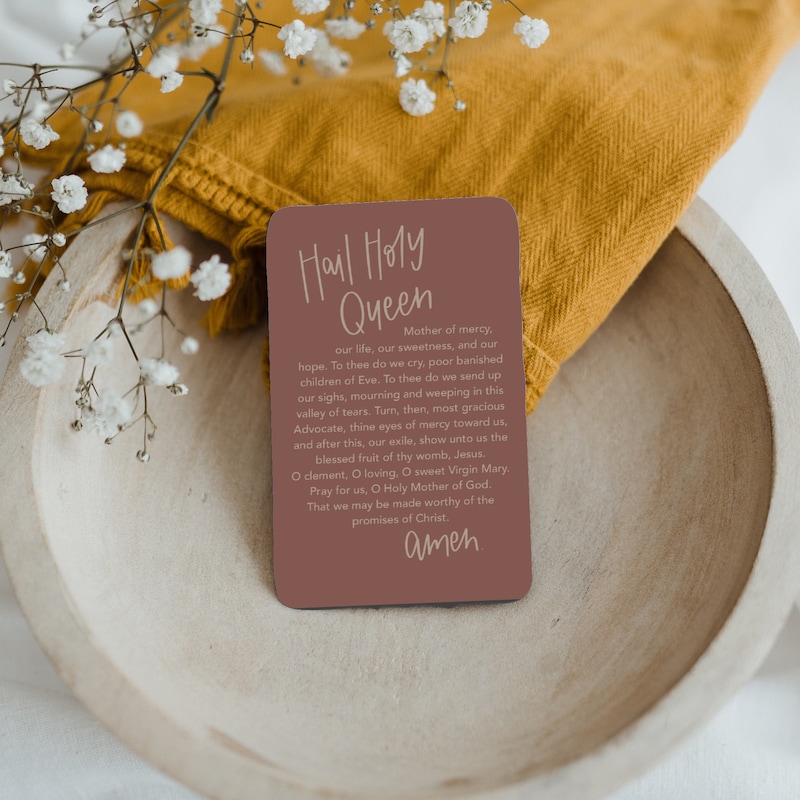 Hail Holy Queen Prayer Card - Etsy