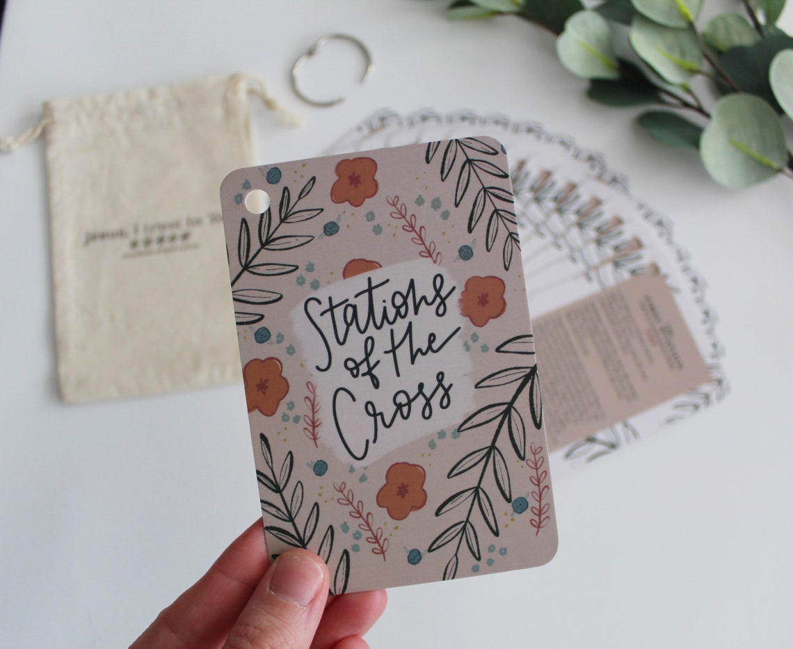 Stations of the Cross Prayer Cards Catholic Prayers Lent | Etsy