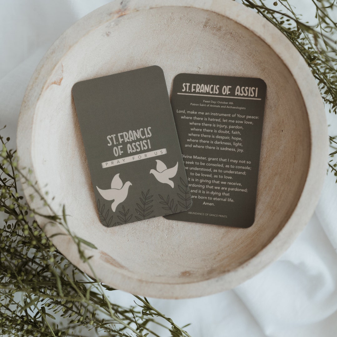 St. Francis of Assisi Prayer Card - Holy Card - Catholic Saint ...