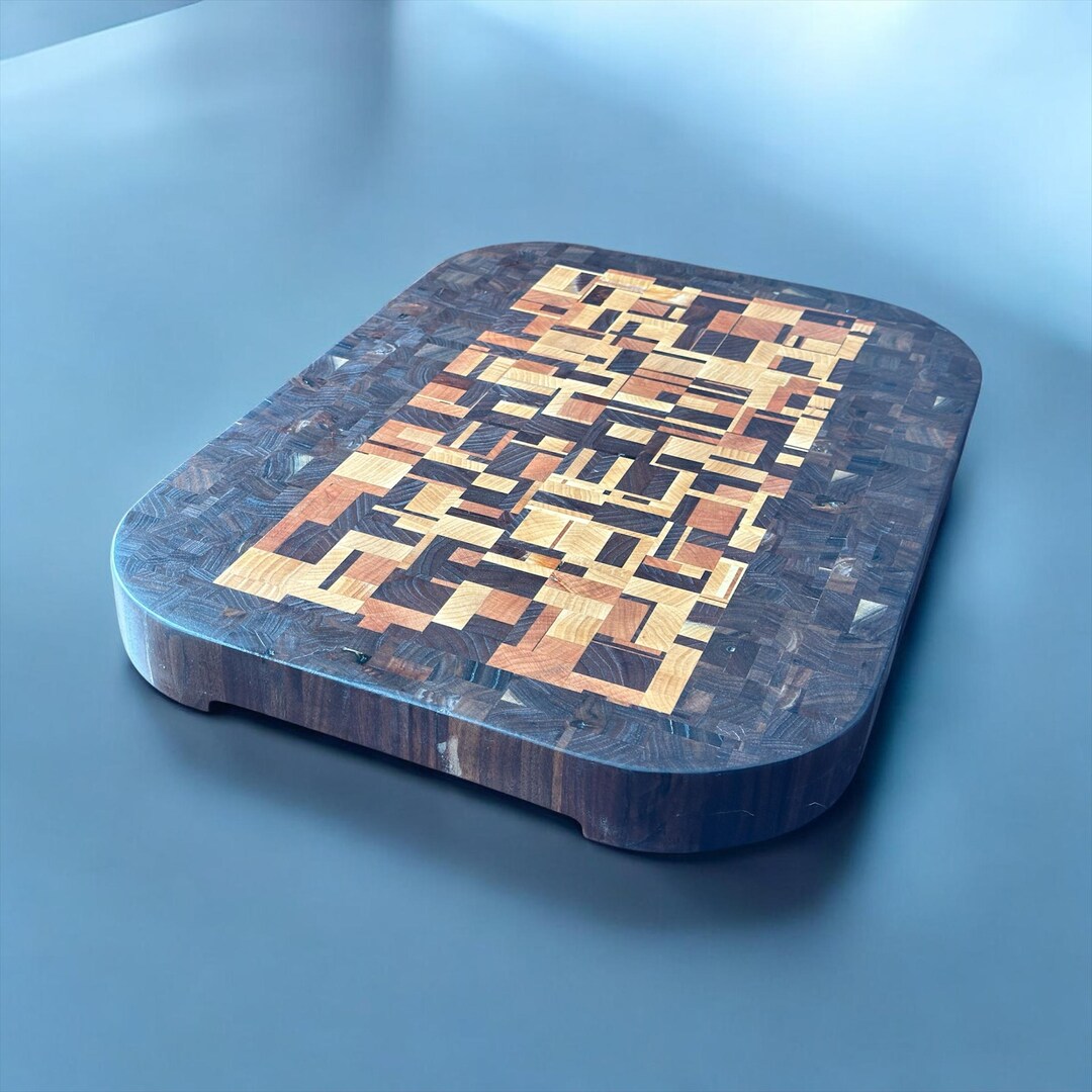 End Grain Walnut, Cherry, Maple Chaos Cutting/chopping Board - Etsy