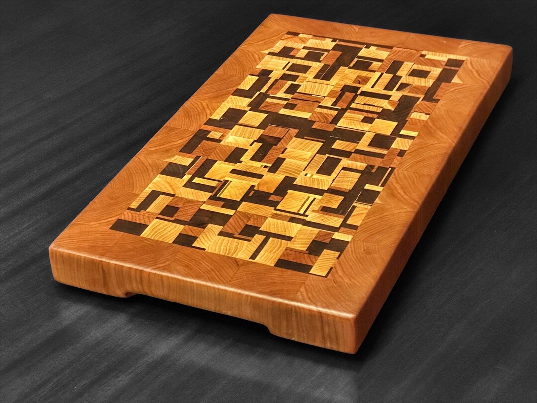 End Grain Walnut, Cherry, Maple Chaos Cutting/chopping Board - Etsy