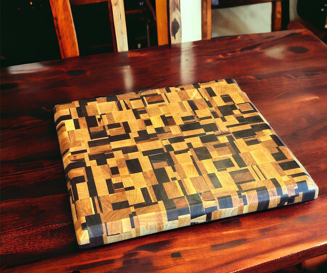 End Grain Walnut, Cherry, Maple Chaos Cutting/chopping Board. - Etsy
