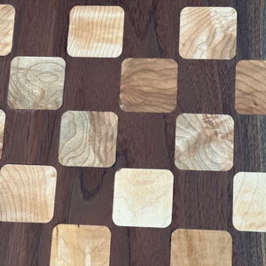 Maple Inlayed Live Edge Walnut Chessboard - Etsy