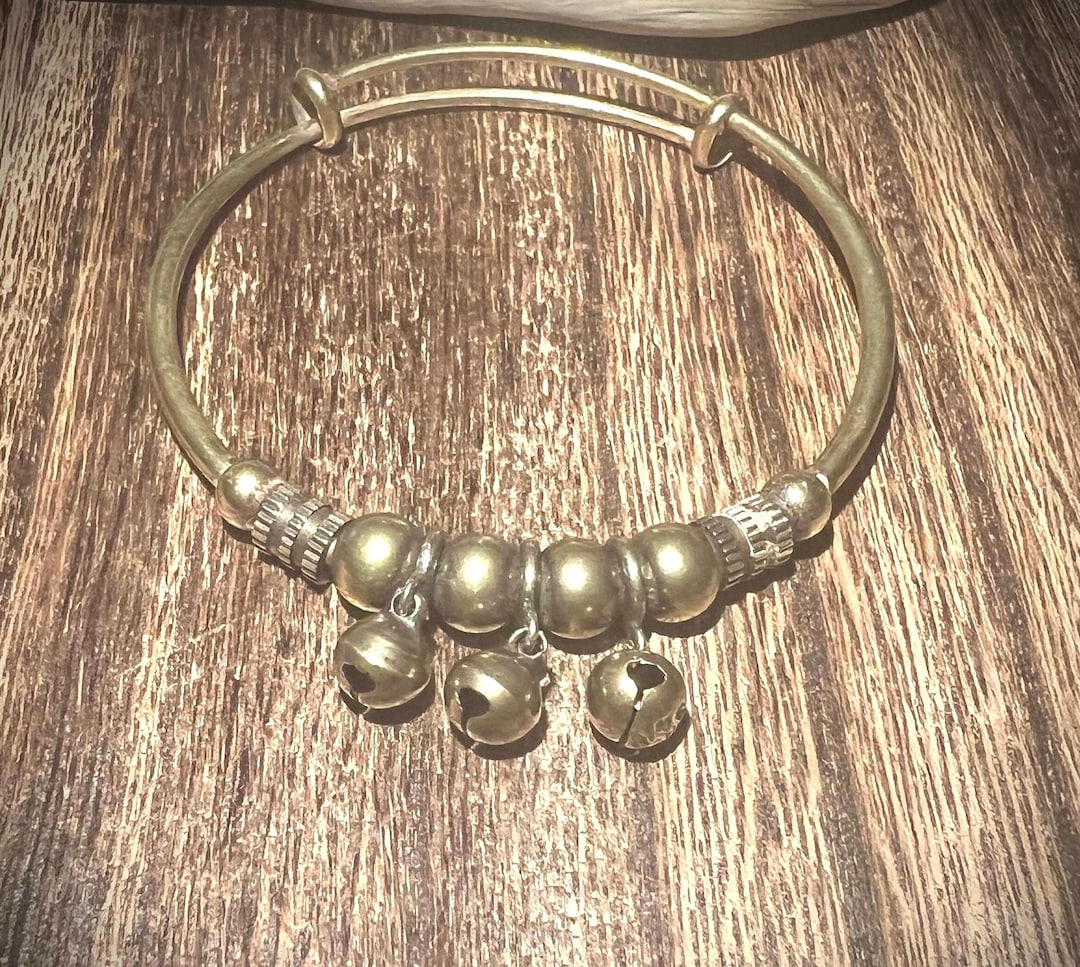 Brass Boho Bell Bangle - Etsy