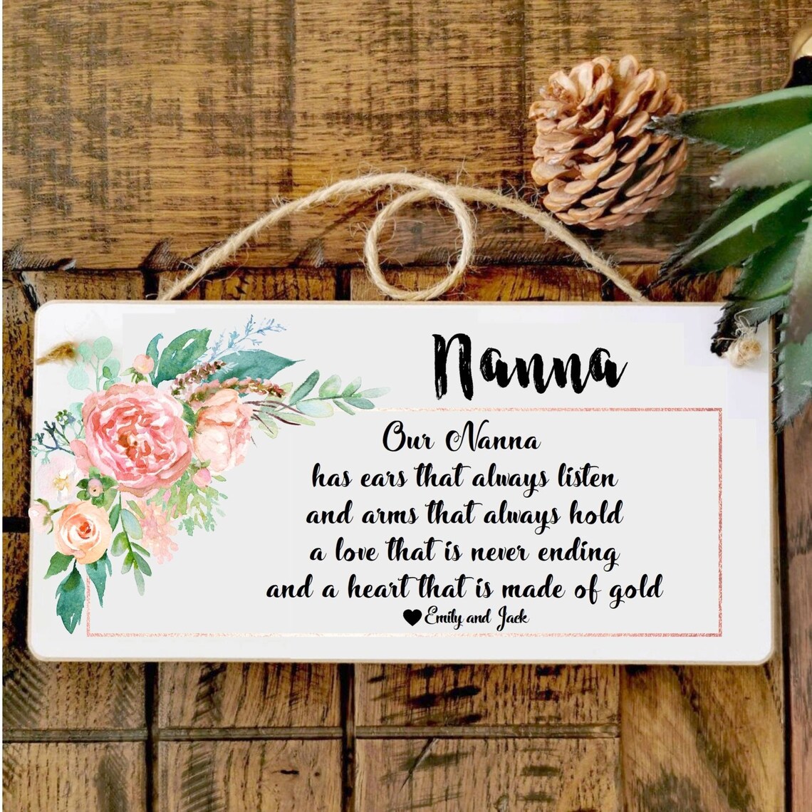 Nanna Personalised Hanging Plaque Nanny Grandma Aunty Mother's Day Gift ...
