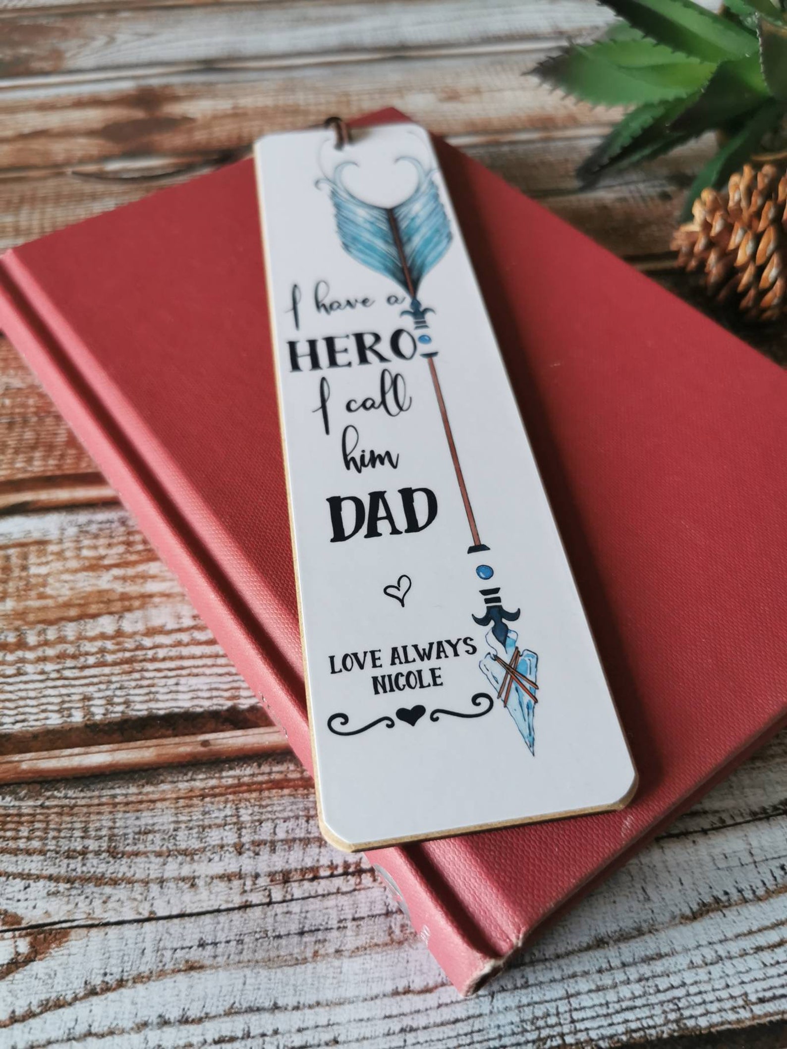 Dad Gift Personalised Bookmark Father's Day Custom Dad - Etsy