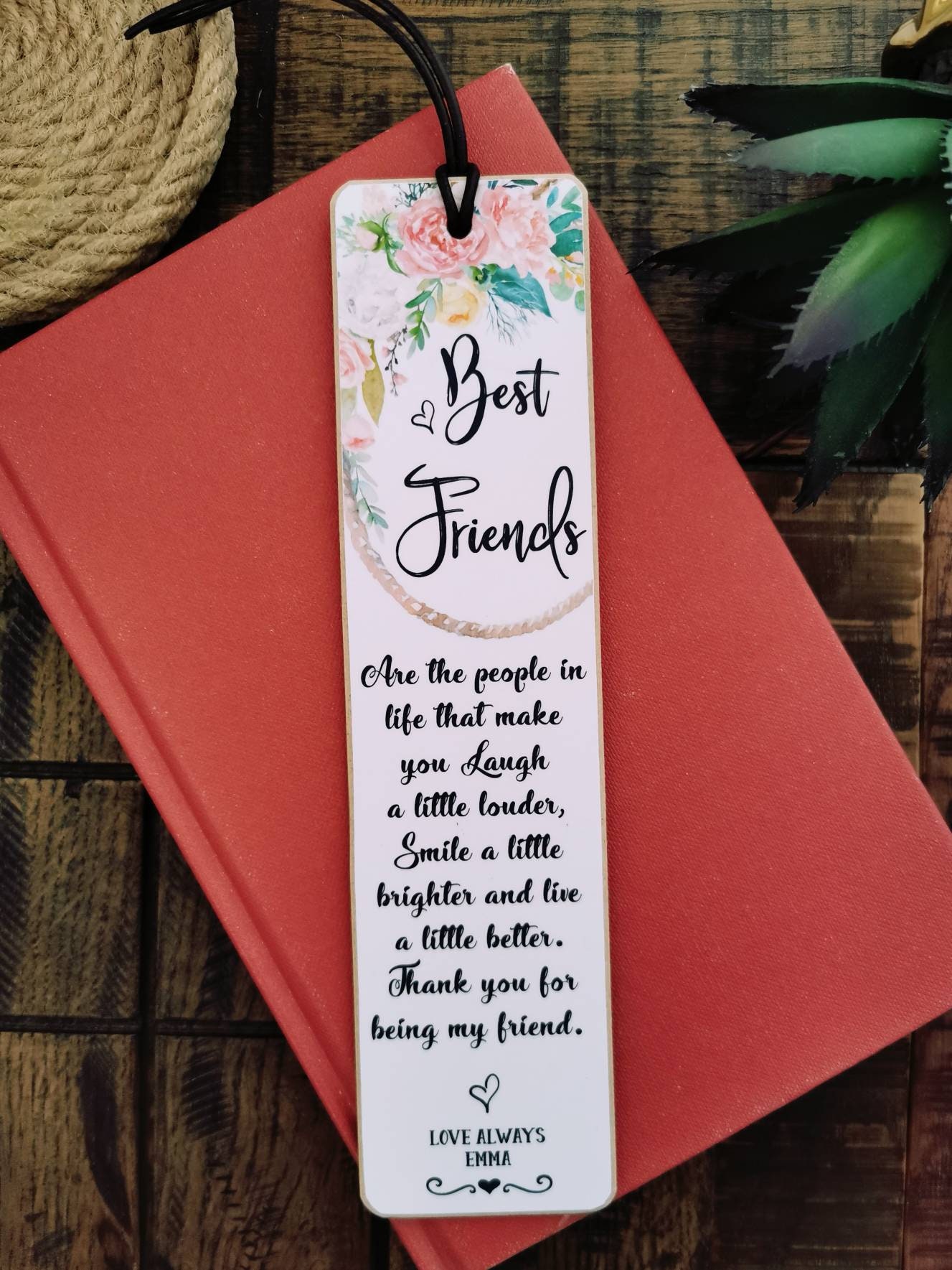 Personalised Bookmark Best Friend Custom Friendship | Etsy