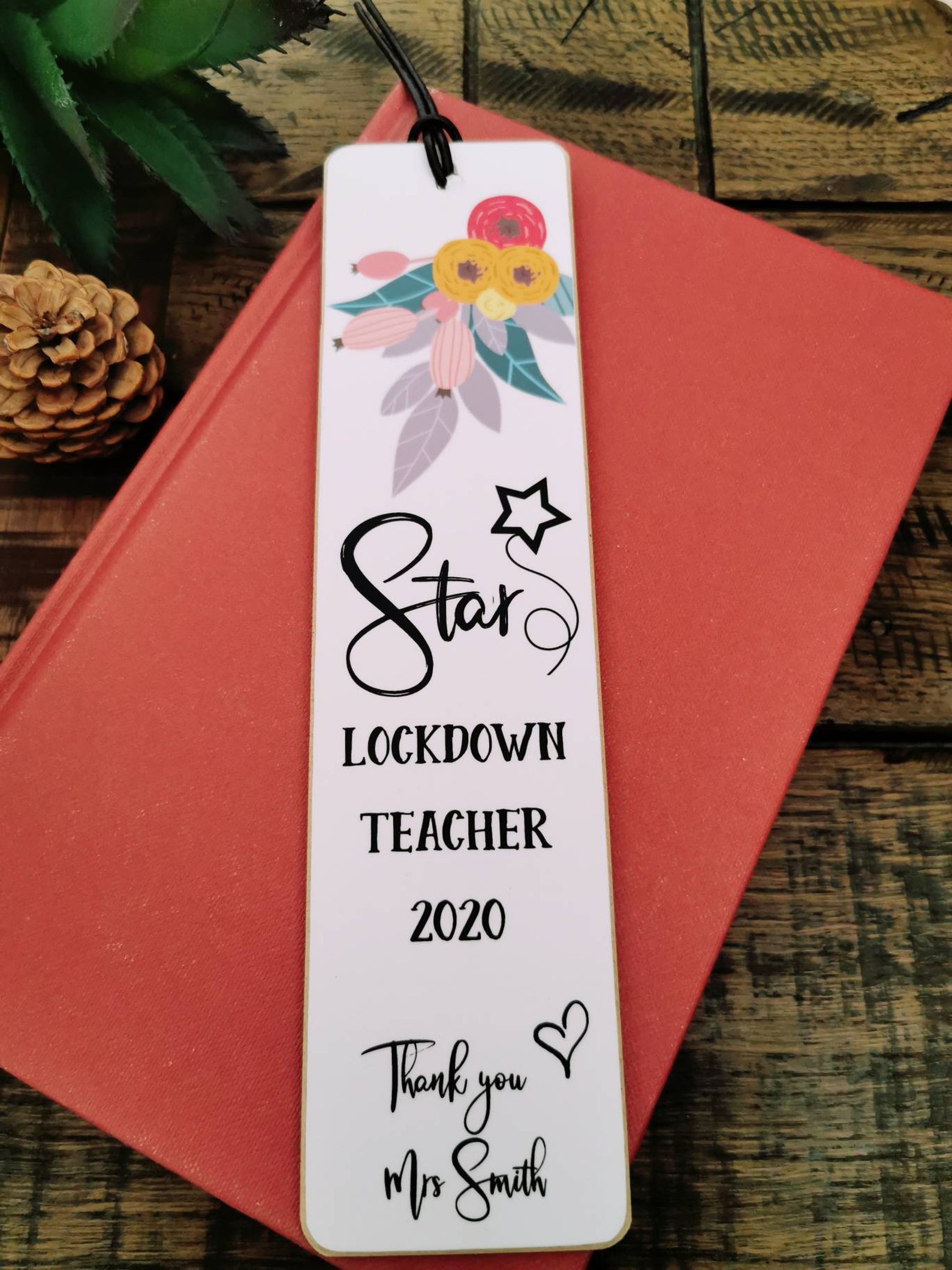 Teacher Gift Personalised Bookmark Teacher Custom Quote Best - Etsy