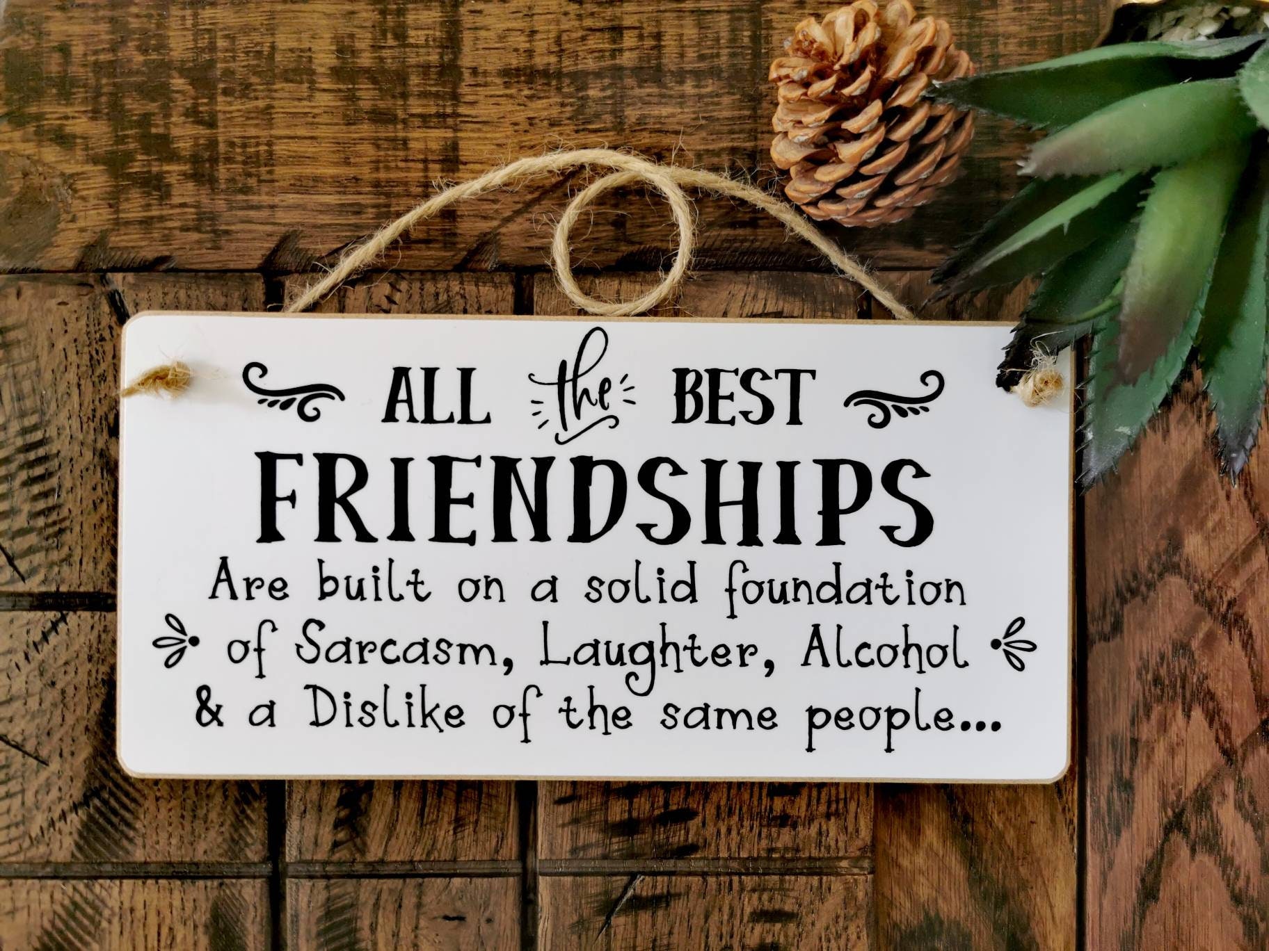 Friendship Plaque Best Friend Gift Birthday Present Funny Quote Funny ...