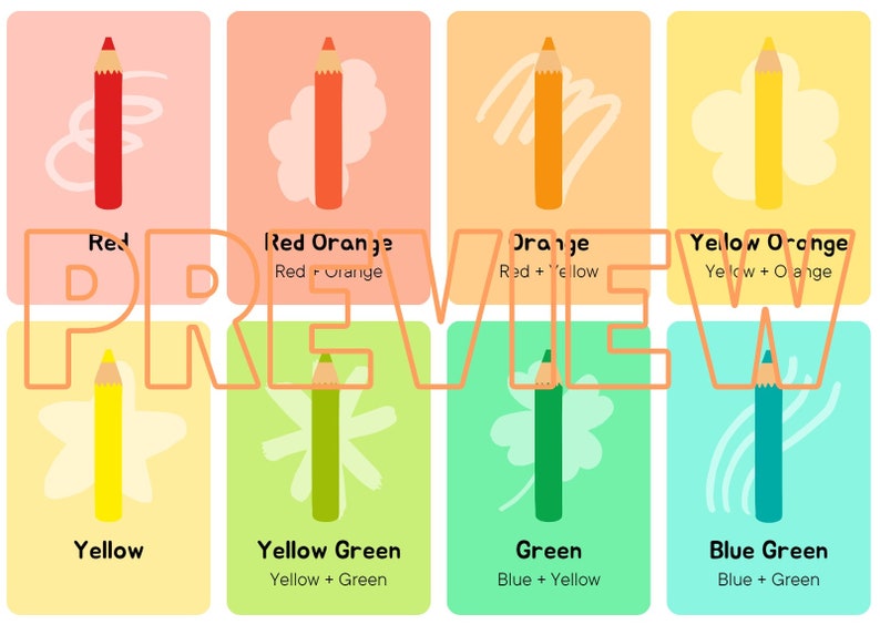 Basic Color Theory Cards- Digital Download - Etsy