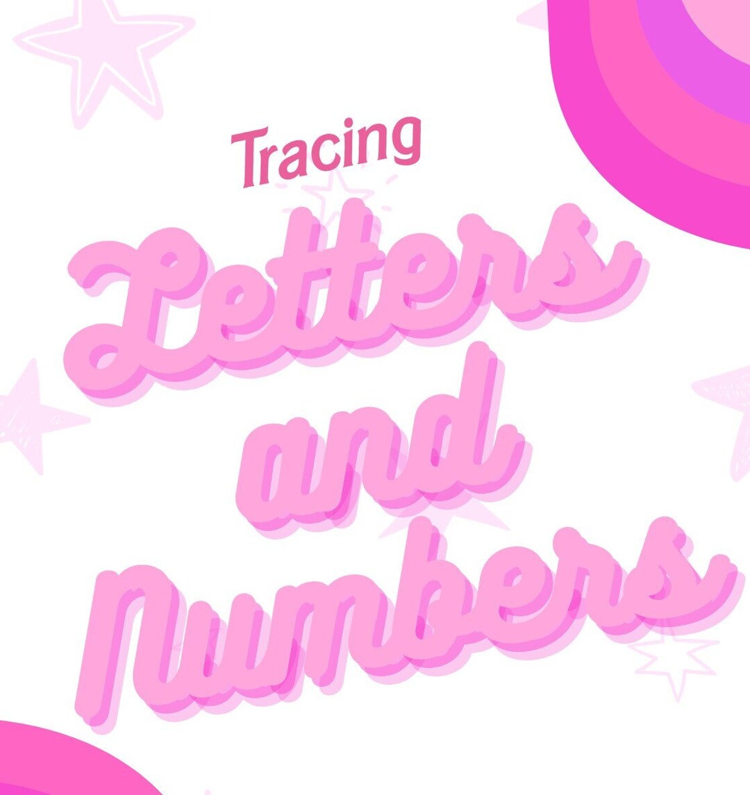Pink Doll Theme Edition_ Tracing ABC Captial Letters and Numbers - Etsy