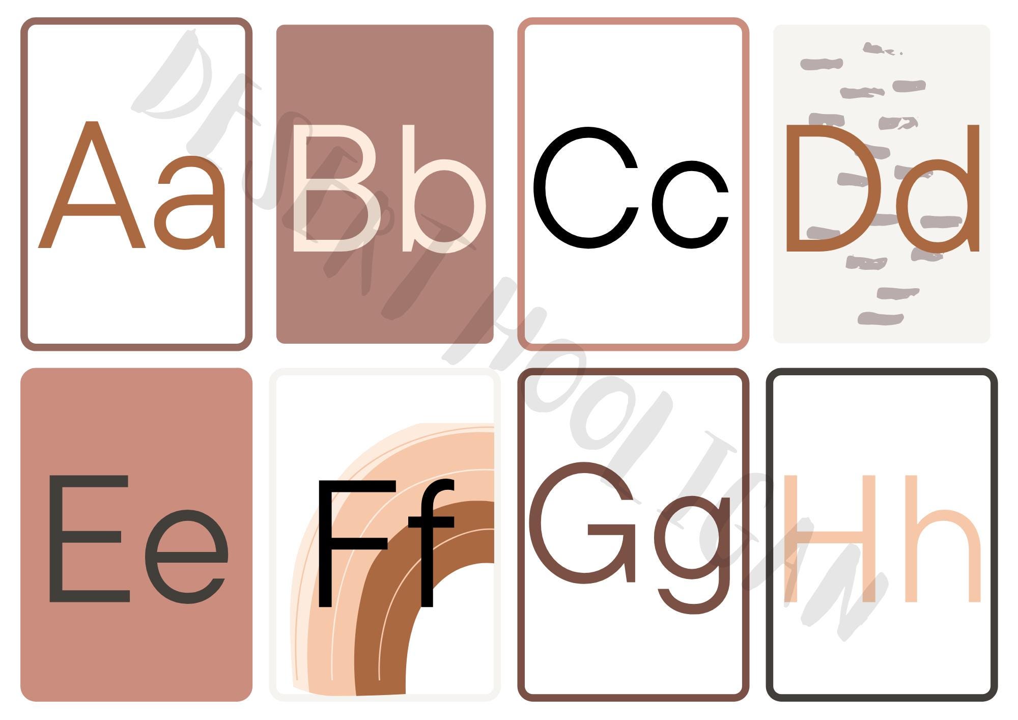 UPDATED*** ABC Flash Cards | Boho Pattern | Neutral Colors - Etsy