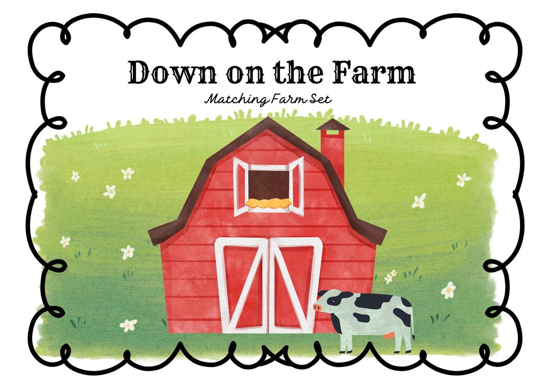Down on the Farm | Matching Flashcard Set - Etsy