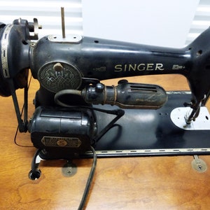1938 Singer Sewing Machine Model 201 or 201-3 in a Mid-century Cabinet ...