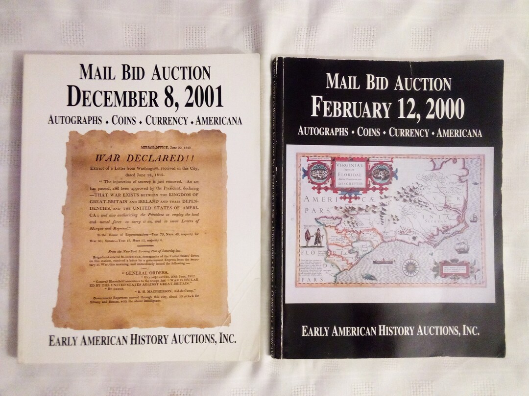 Set of 2 Vintage Mail Bid Auction Books Early American History Auctions ...