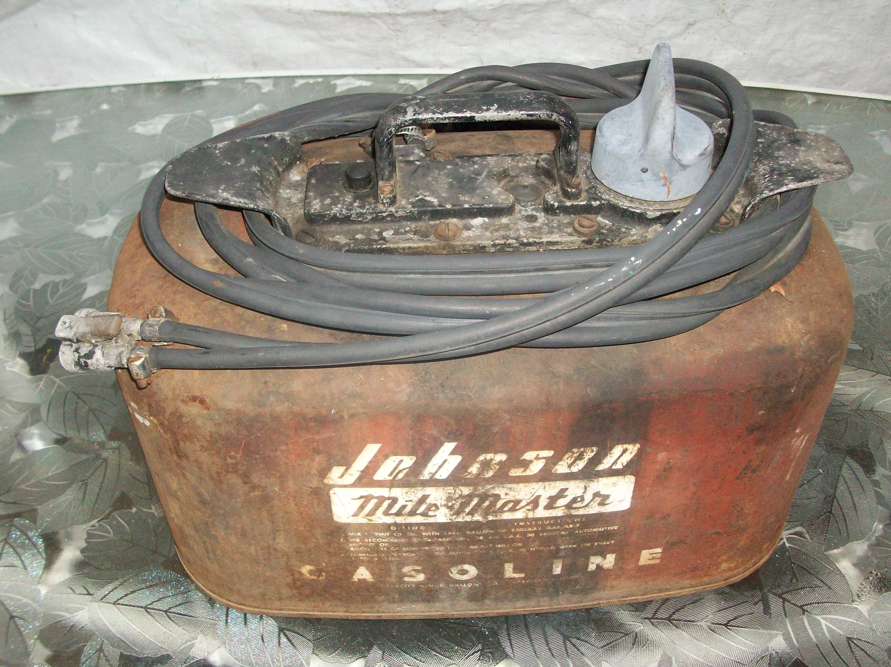 Boat Gas Can 6 Gallon Old Johnson Gas Can Vintage Fuel Tank With Boat ...