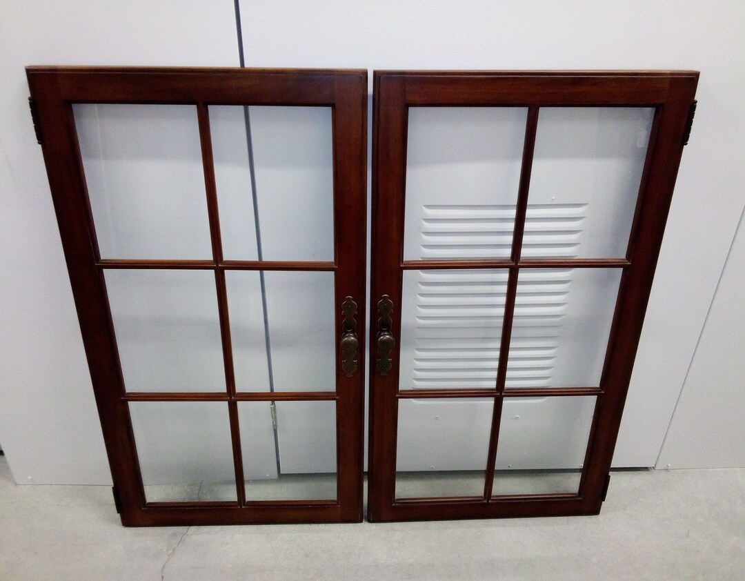 Set of 2 Drexel Glass Doors Wall Decor Craft Project Does Not Ship to ...