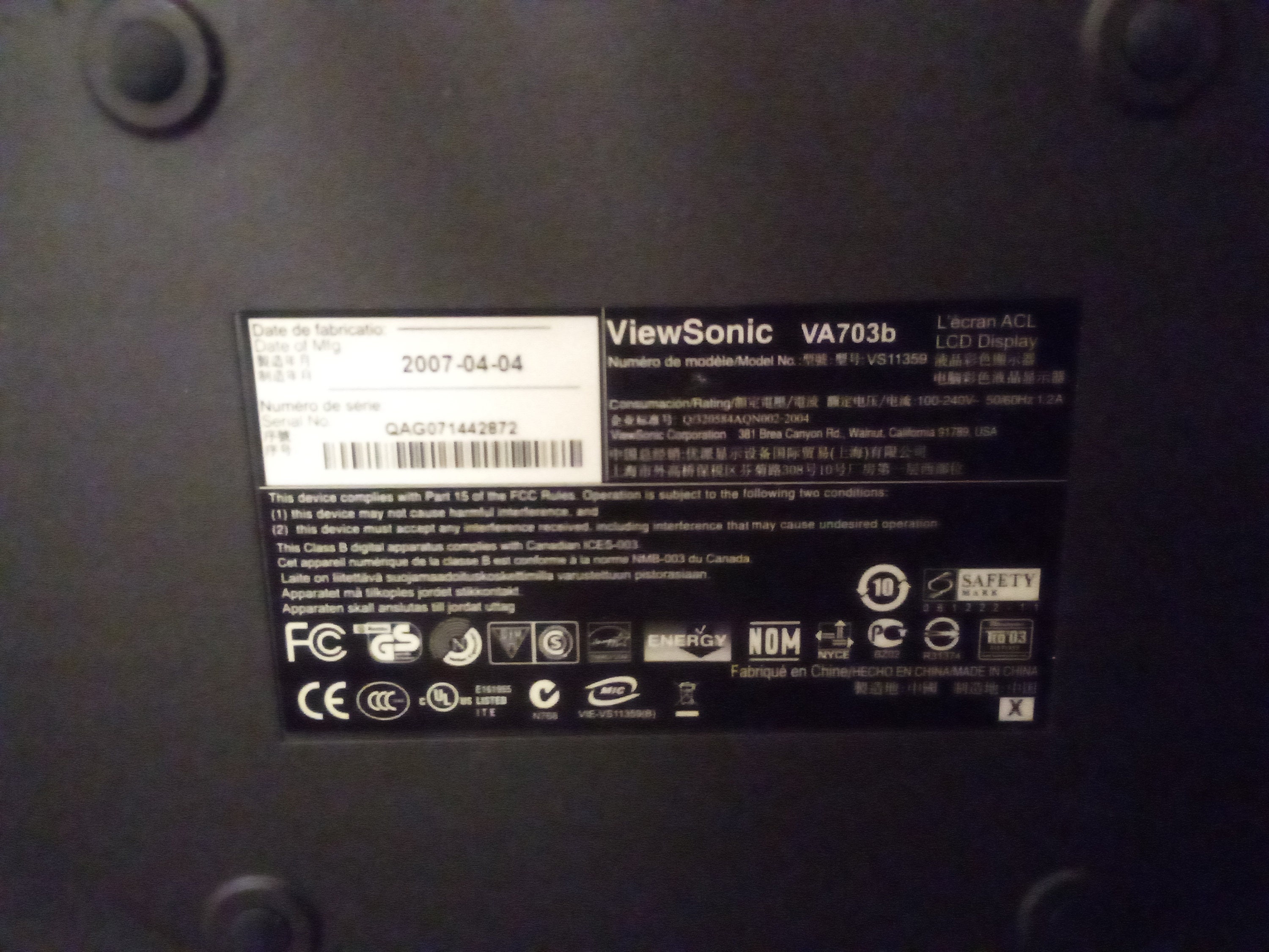 Viewsonic 17 Computer Monitor in Good Working Condition VA-703B - Etsy