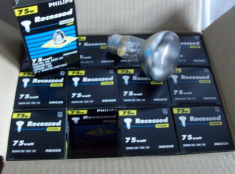 Recessed Flood Light Bulb R20 75 Watt Box of 12 Bulbs Light Frost ...