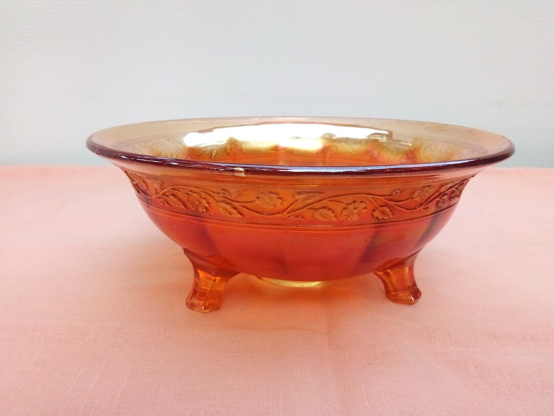 Vintage Large Orange Lusterware Bowl 1950's Iridescent - Etsy