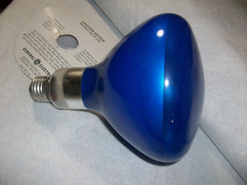 Vintage Blue Reflector Bulb 150 Watts Blue General Electric GE R-40 ...