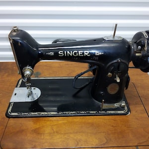 1938 Singer Sewing Machine Model 201 or 201-3 in a Mid-century Cabinet ...