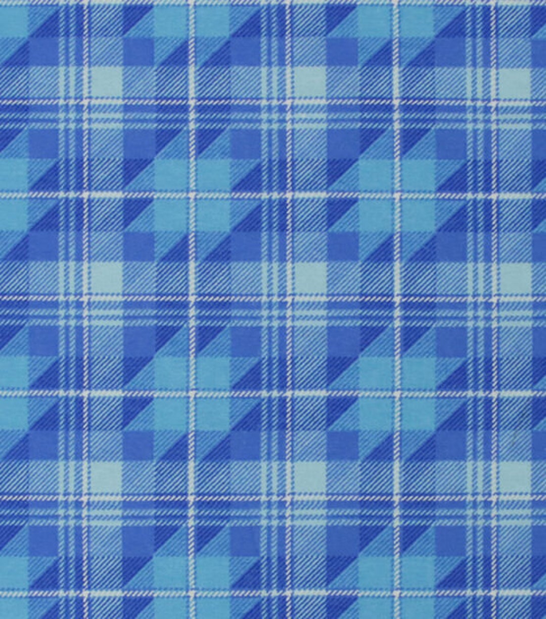 Blue Block Plaid, FLANNEL Fabric by the Yard - Etsy