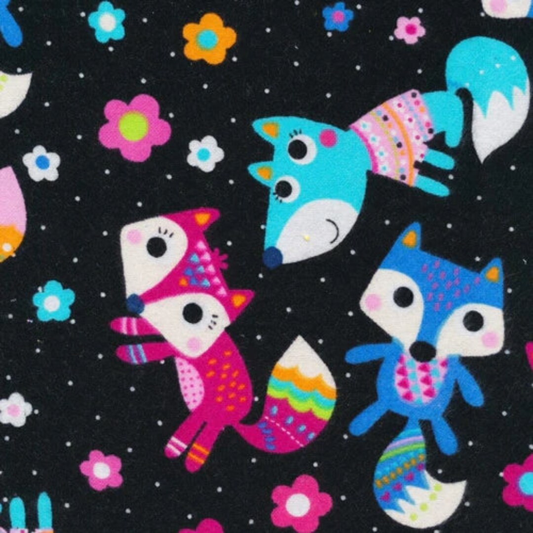 Foxes, FLANNEL Fabric by the Yard - Etsy