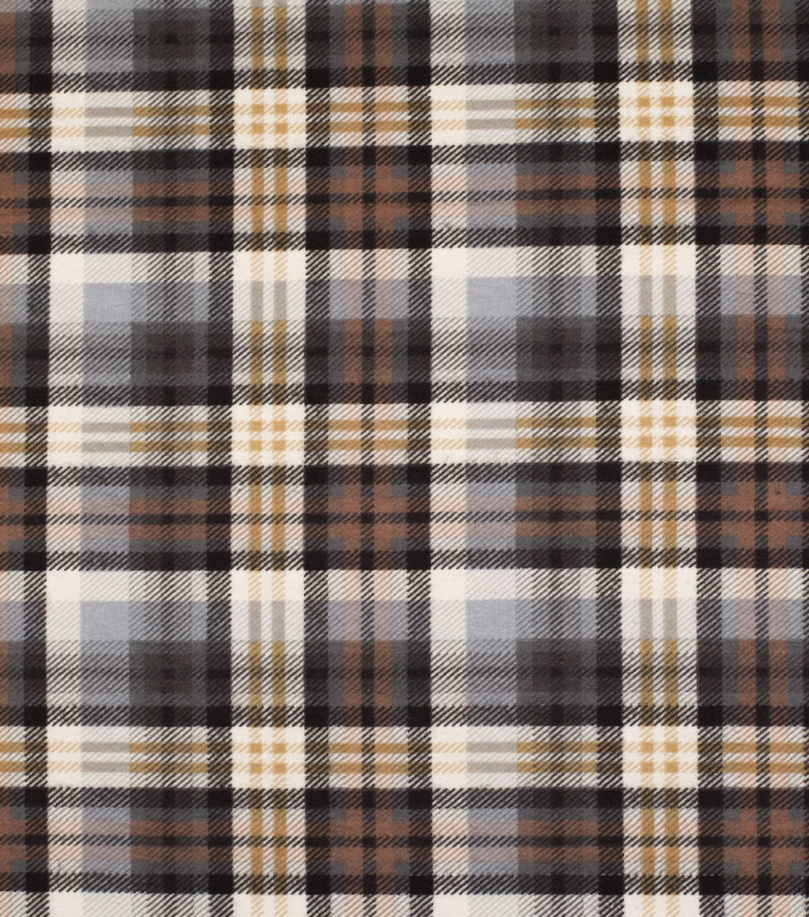 Tan Multi Plaid FLANNEL Fabric by the Yard | Etsy