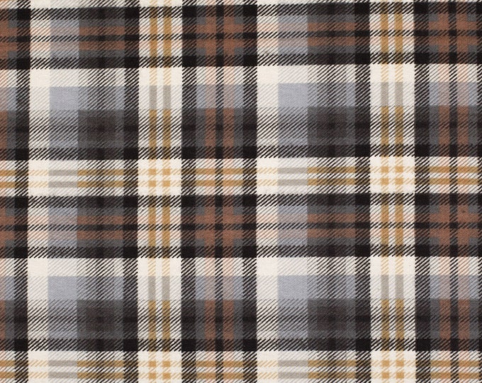 Tan Multi Plaid FLANNEL Fabric by the Yard - Etsy