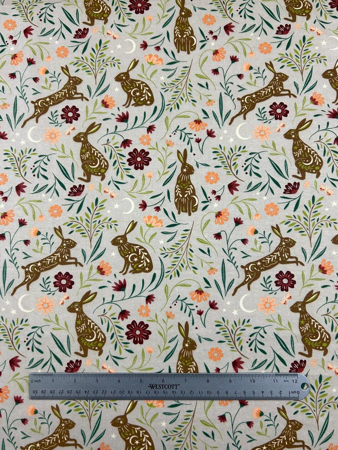 Celestial Rabbit, FLANNEL Fabric by the Yard - Etsy