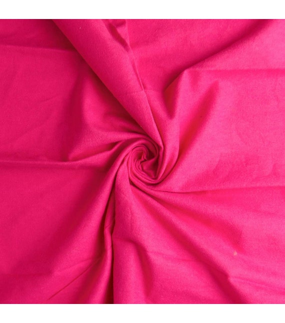 Hot Pink Solid FLANNEL Fabric by the Yard | Etsy