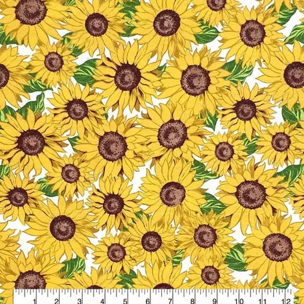 Sunflower Fabric by the Yard - Etsy