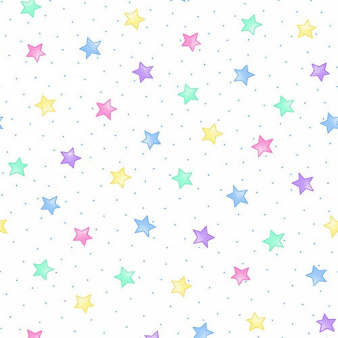 Stars Pastel, FLANNEL Fabric by the Yard - Etsy