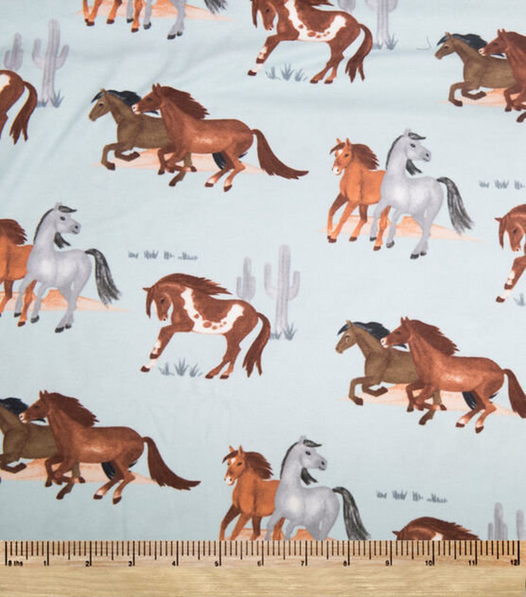 Horses in the Desert, FLANNEL Fabric by the Yard - Etsy