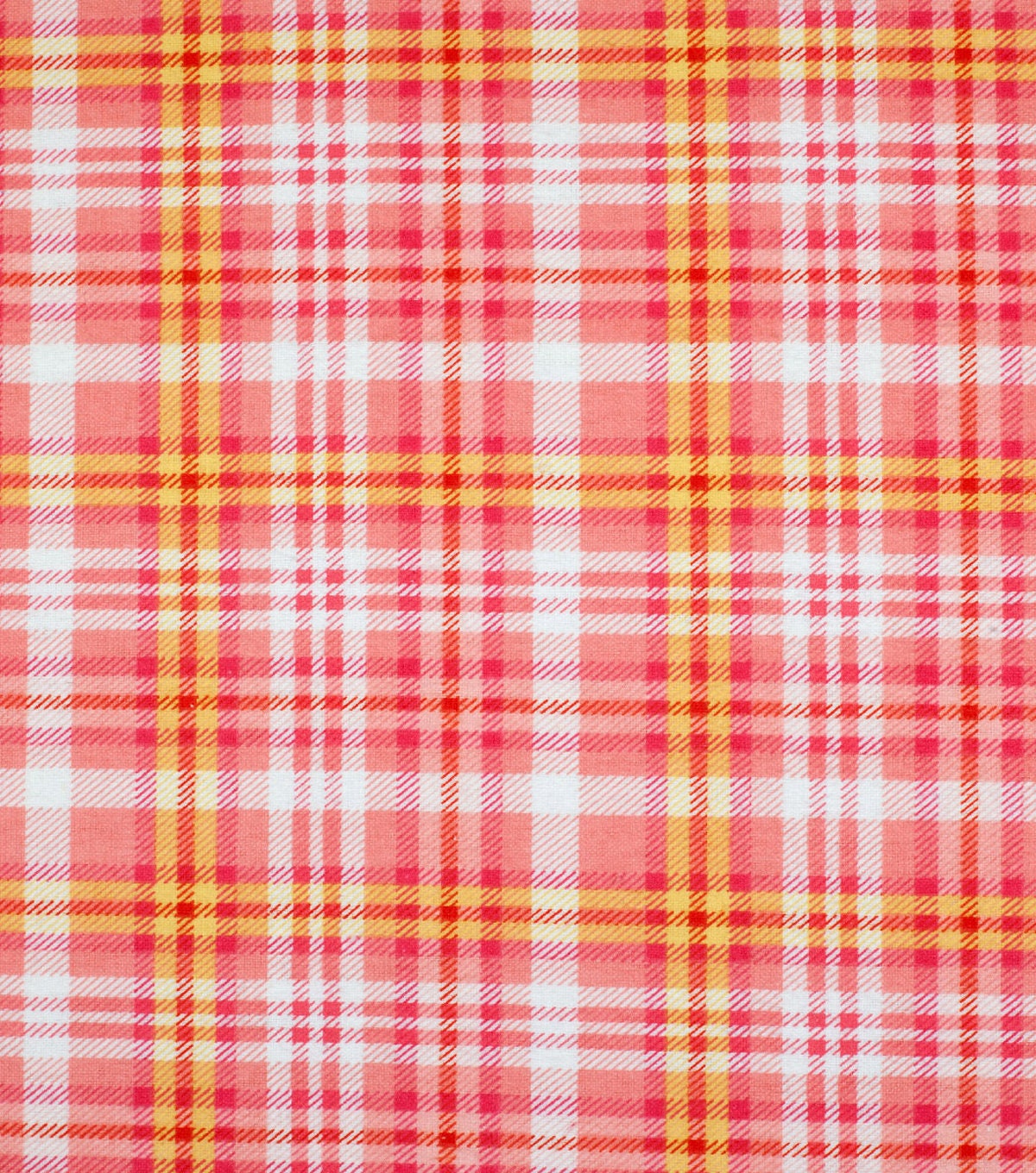 Coral Multi Plaid FLANNEL fabric by the yard | Etsy