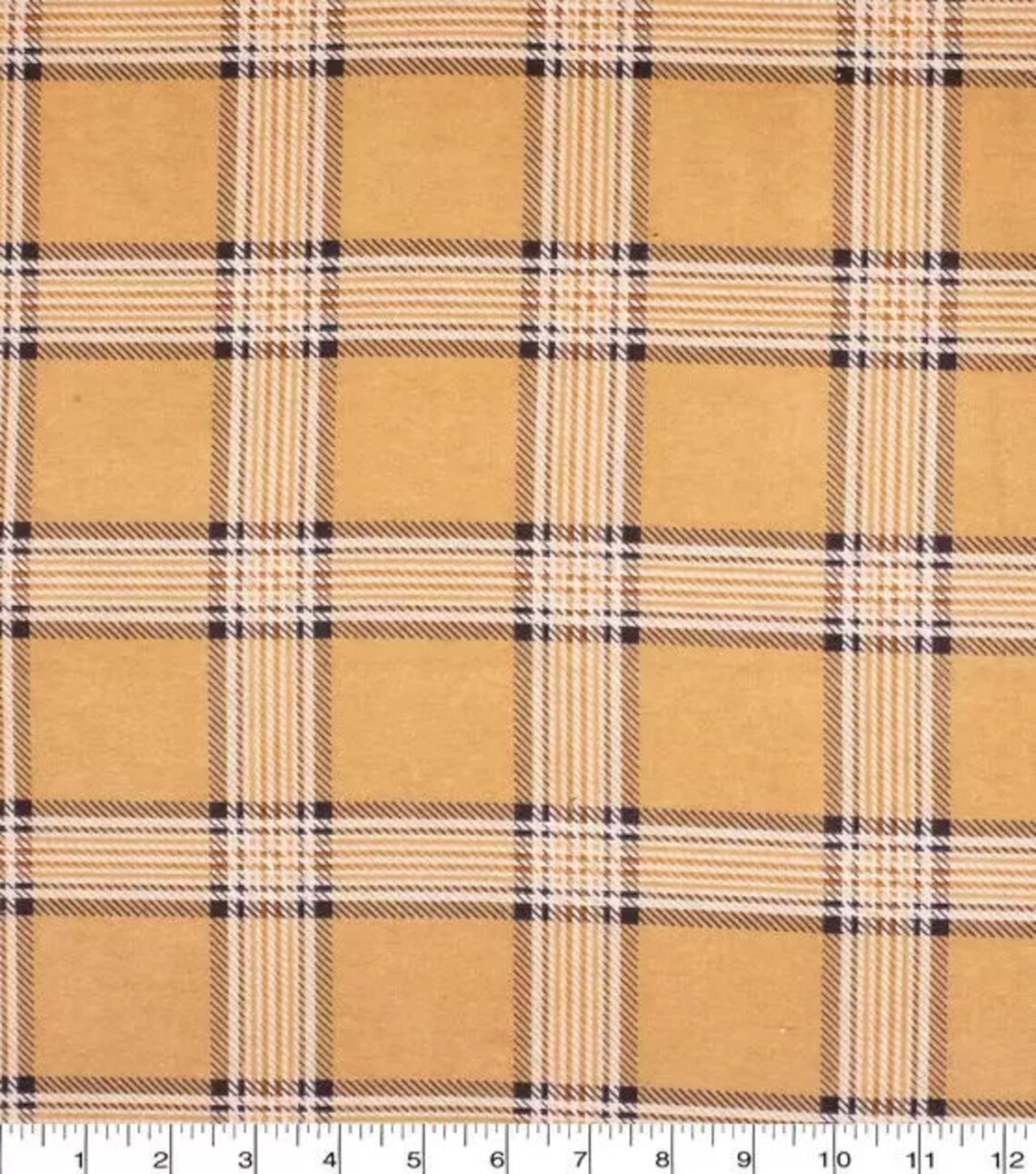 Tan Plaid FLANNEL Fabric by the Yard | Etsy