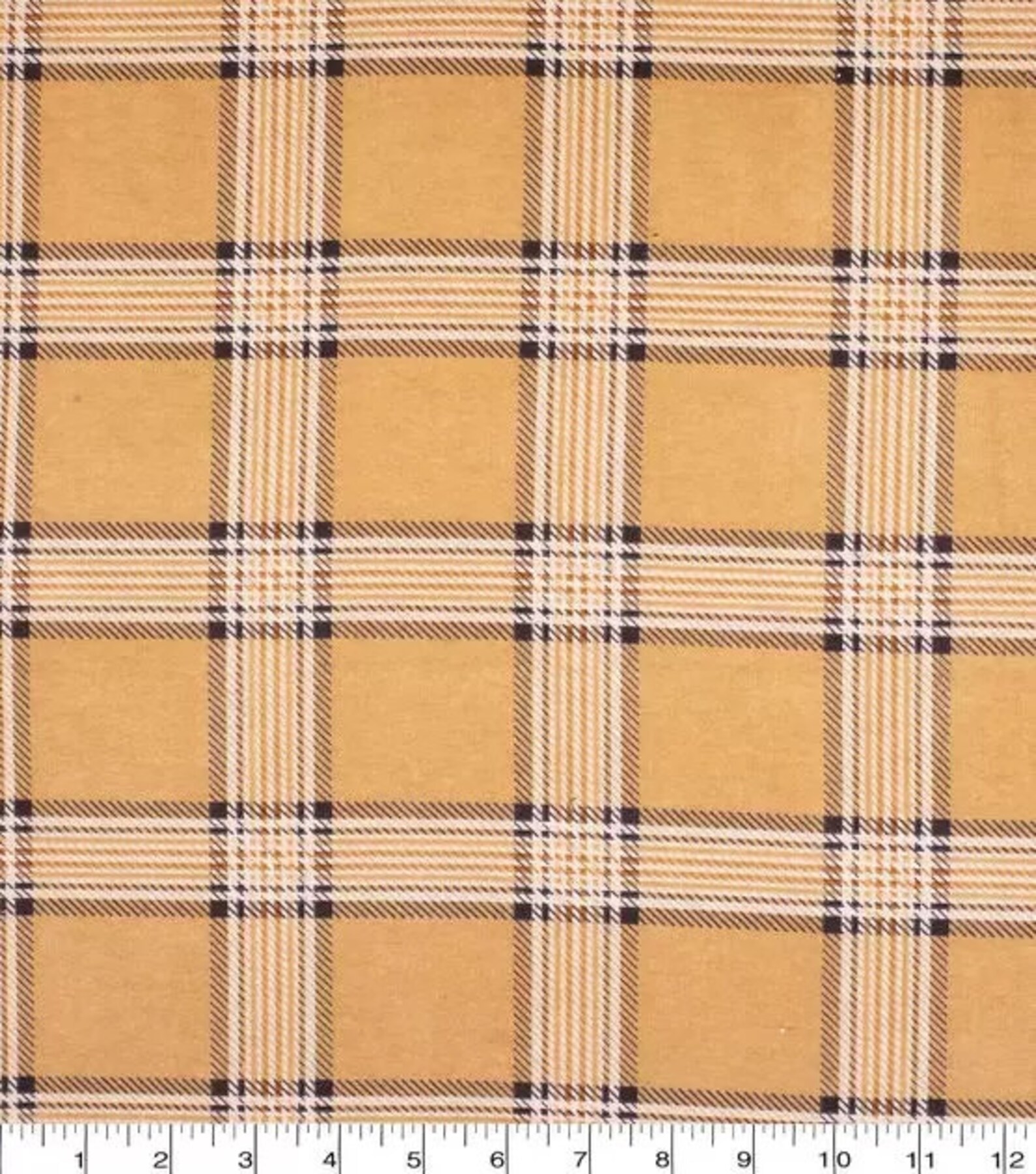 Tan Plaid FLANNEL Fabric by the Yard - Etsy
