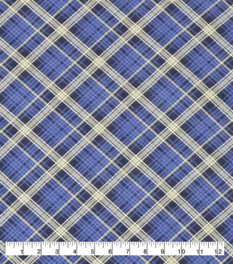 Kate Blue and Black Plaid FLANNEL Fabric by the Yard - Etsy