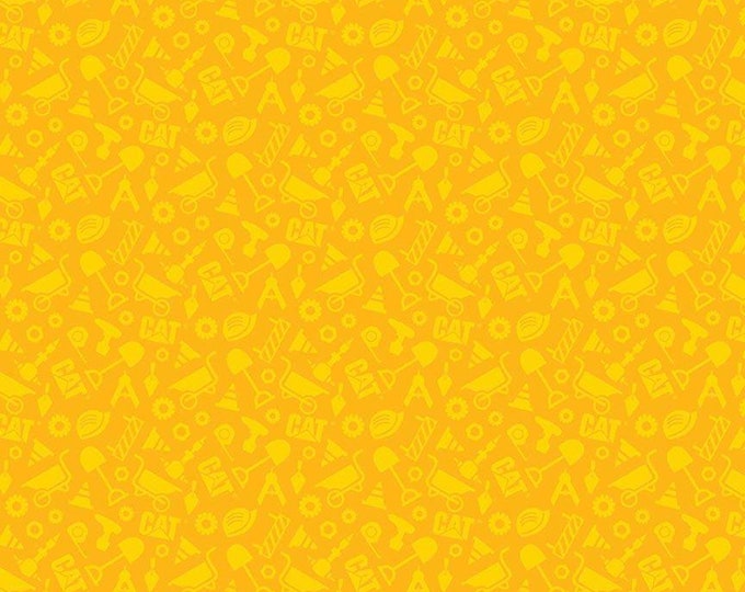 CAT Buildin' Crew Construction Set Yellow FLANNEL Fabric - Etsy